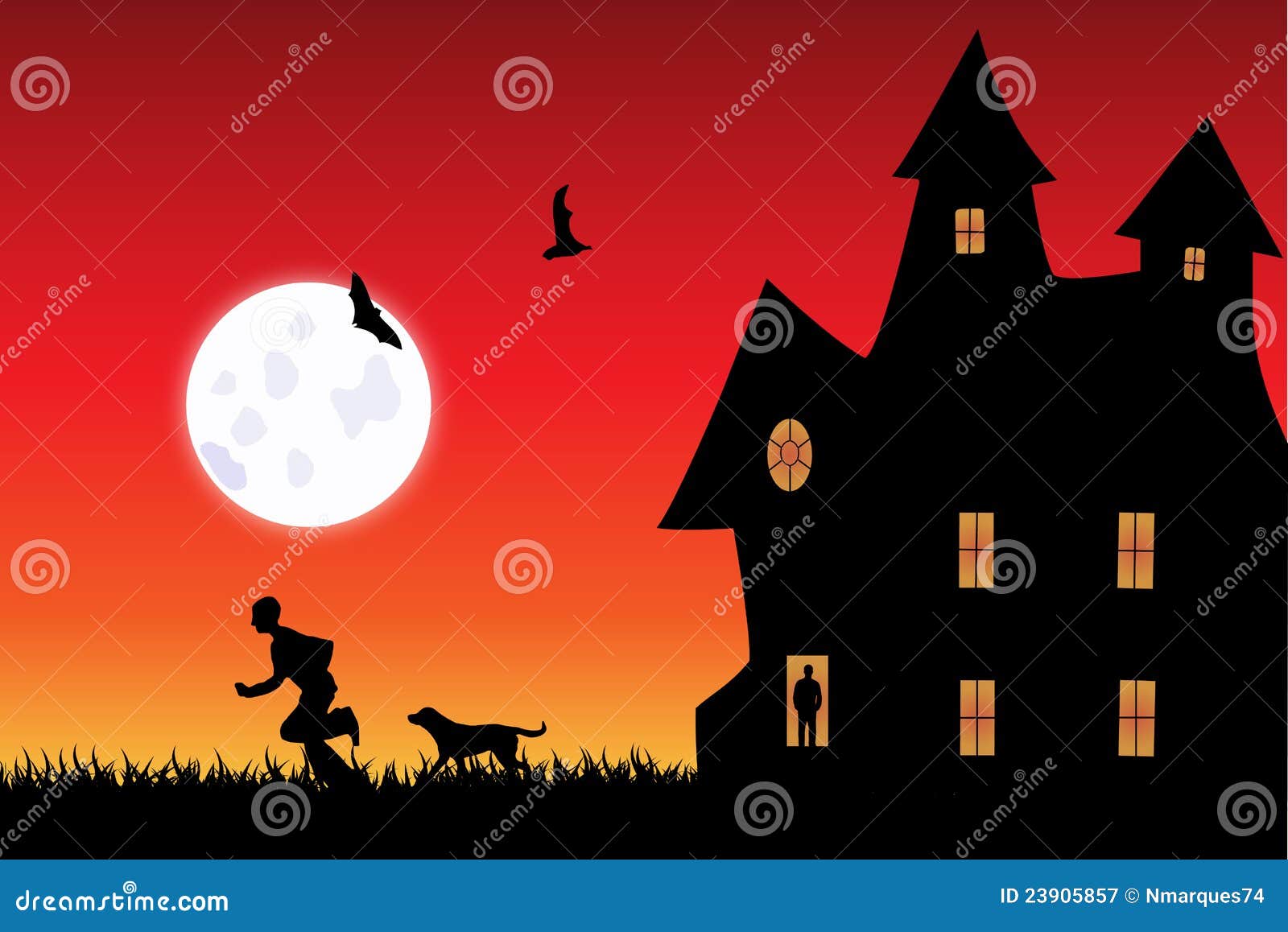 Twilight Scene Cartoon Vector | CartoonDealer.com #23905857