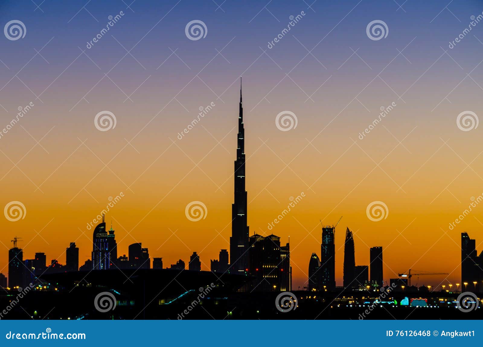 Twilight Scene of High Rise Buildings Stock Photo - Image of design ...