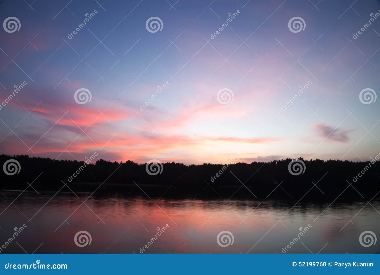 Twilight ,Sea ,Tree, the Dawn Sun . Overcast. Stock Photo - Image of ...