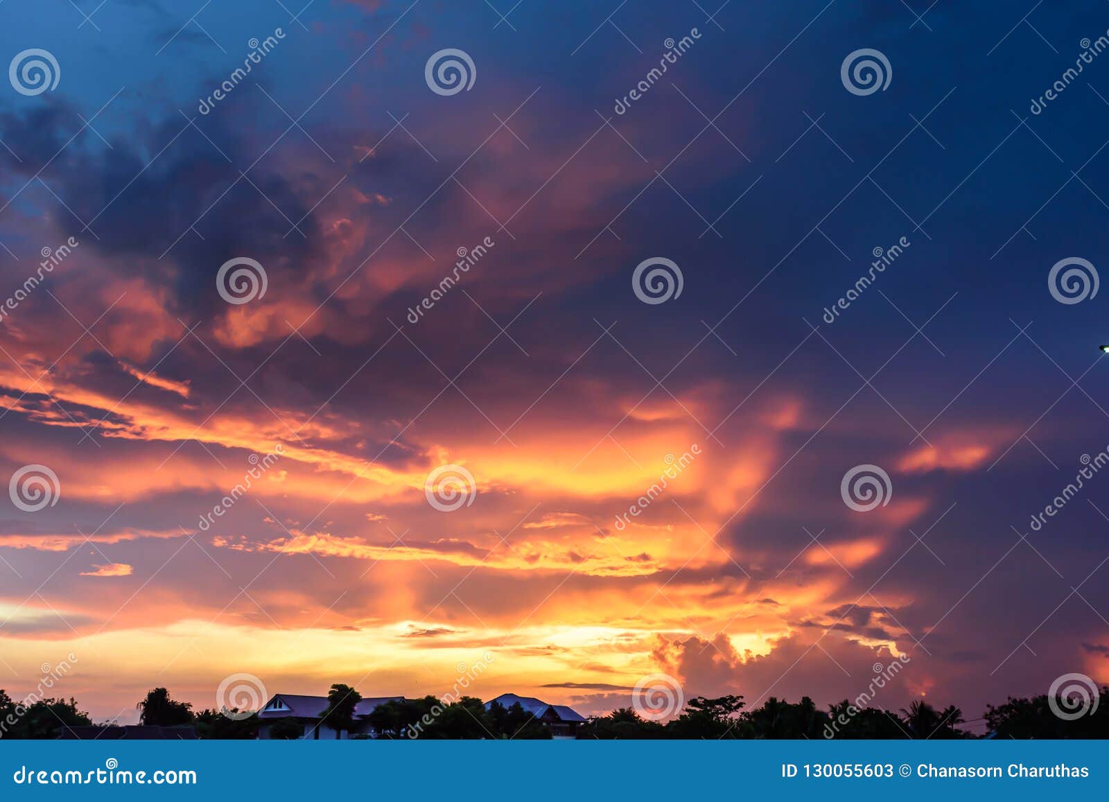 Twilight Sky in the Morning Stock Image - Image of golden, scene: 130055603