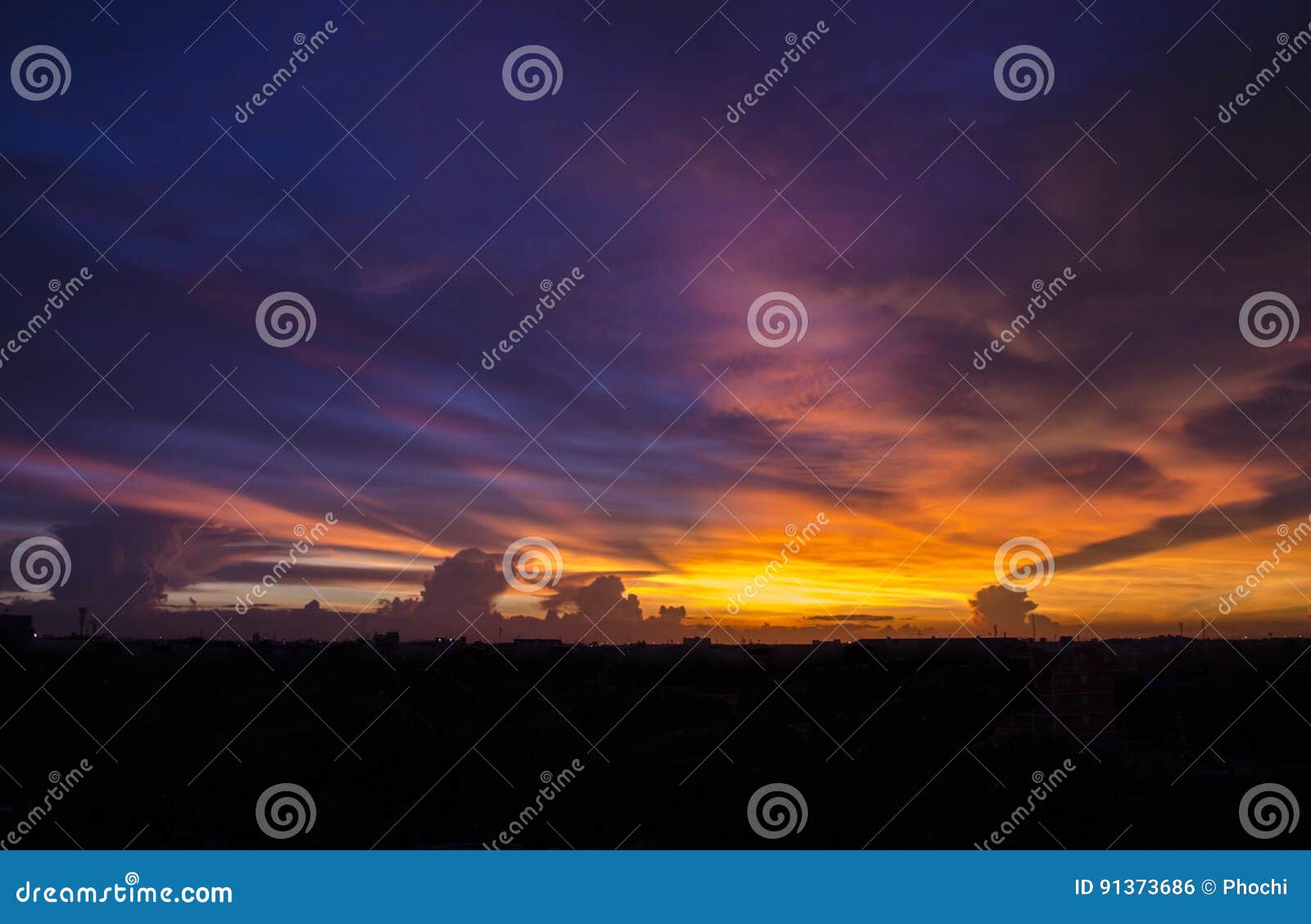 Twilight Sunset Sky and Color Clouds Stock Photo - Image of sunset ...