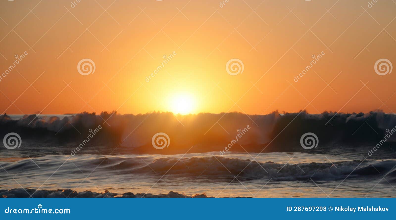 Twilight Tide, Waves Embrace the Sun S Farewell. Stock Photo - Image of ...