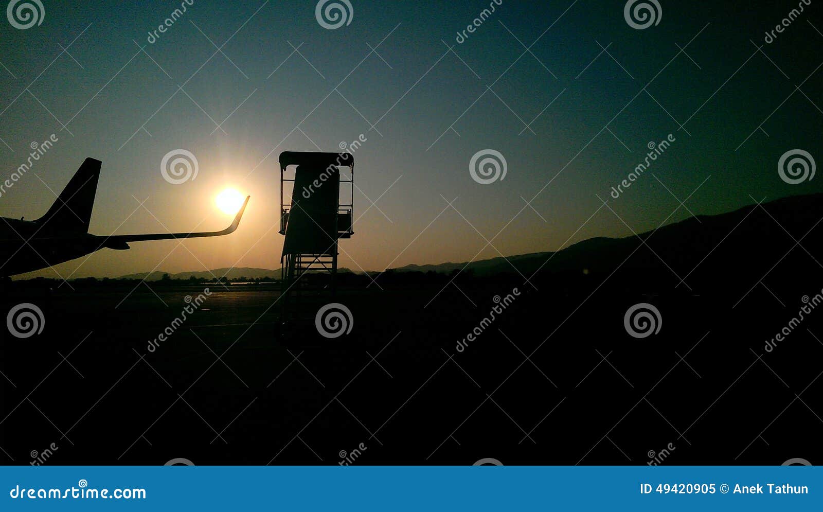 Twilight time stock image. Image of airport, plane, twilight - 49420905