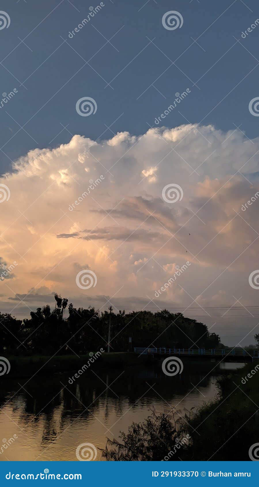 Twilight Time with the River and Clouds Stock Photo - Image of river, cloud: 291933370