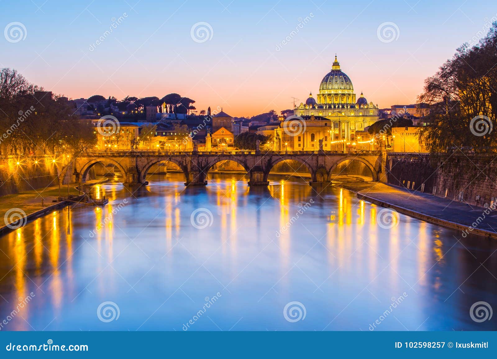 Twilight of the Vatican City in Rome, Italy Stock Image - Image of ...