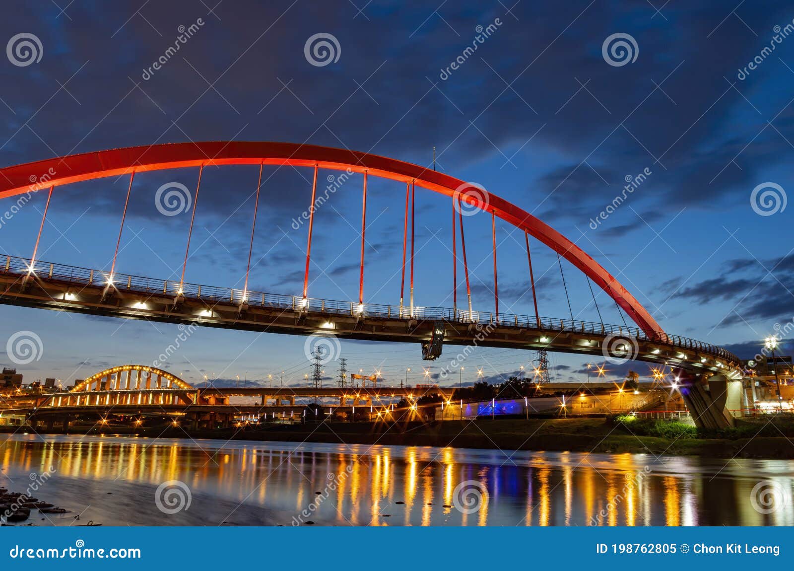 Twilight View of the Beautiful Rainbow Bridge Editorial Image - Image ...