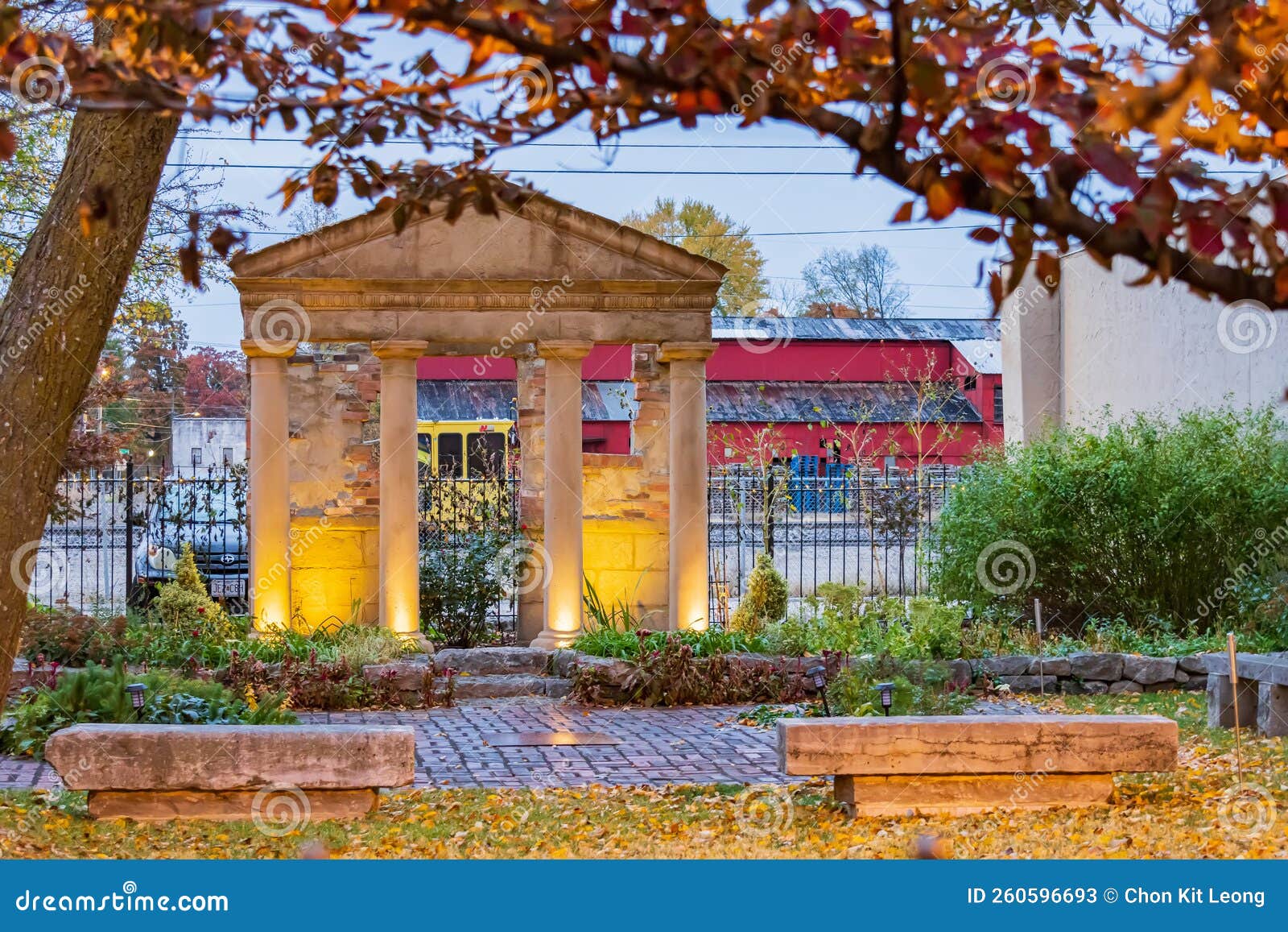 Twilight View of the Downtown Monument Stock Image - Image of twilight ...