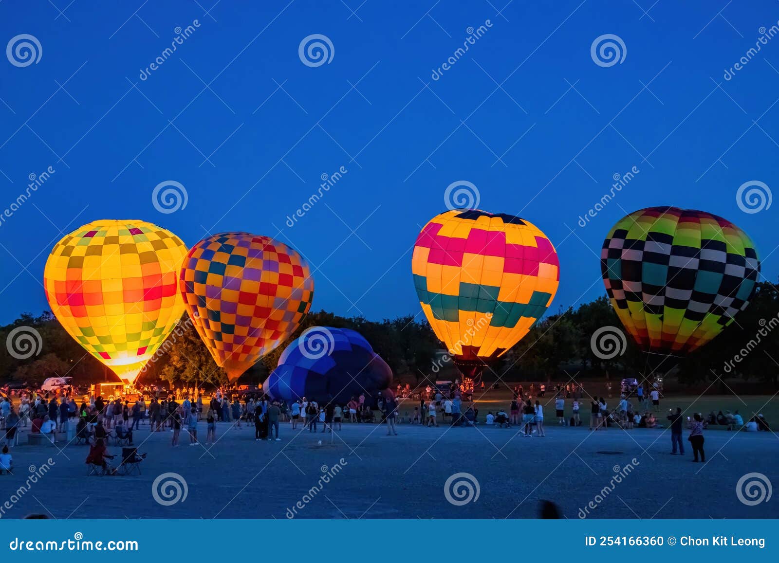 Twilight View of the Firelake Fireflight Balloon Festival Event ...