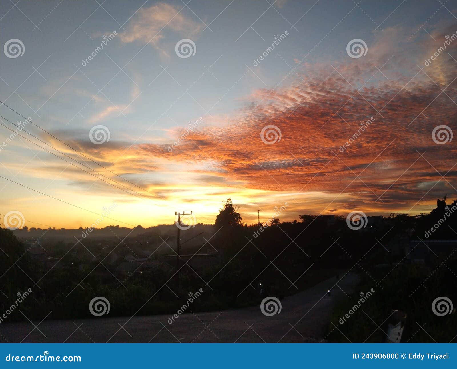 Twilight View in a Quiet City with the Sun Twilight Stock Photo - Image ...