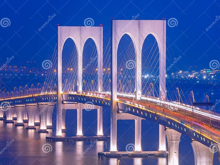 Twilight View of the Sai Van Bridge Stock Photo - Image of exterior, high: 289949328
