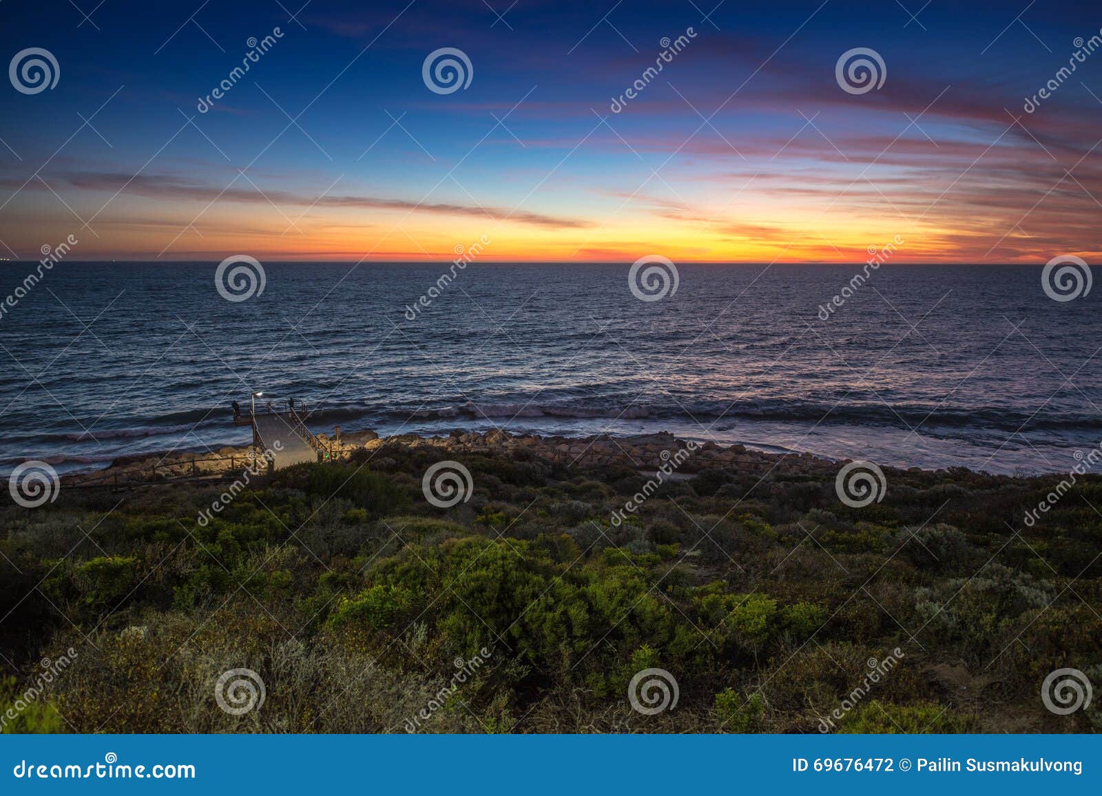 Twillight at Trigg Beach, WA, Australia Stock Photo - Image of ...
