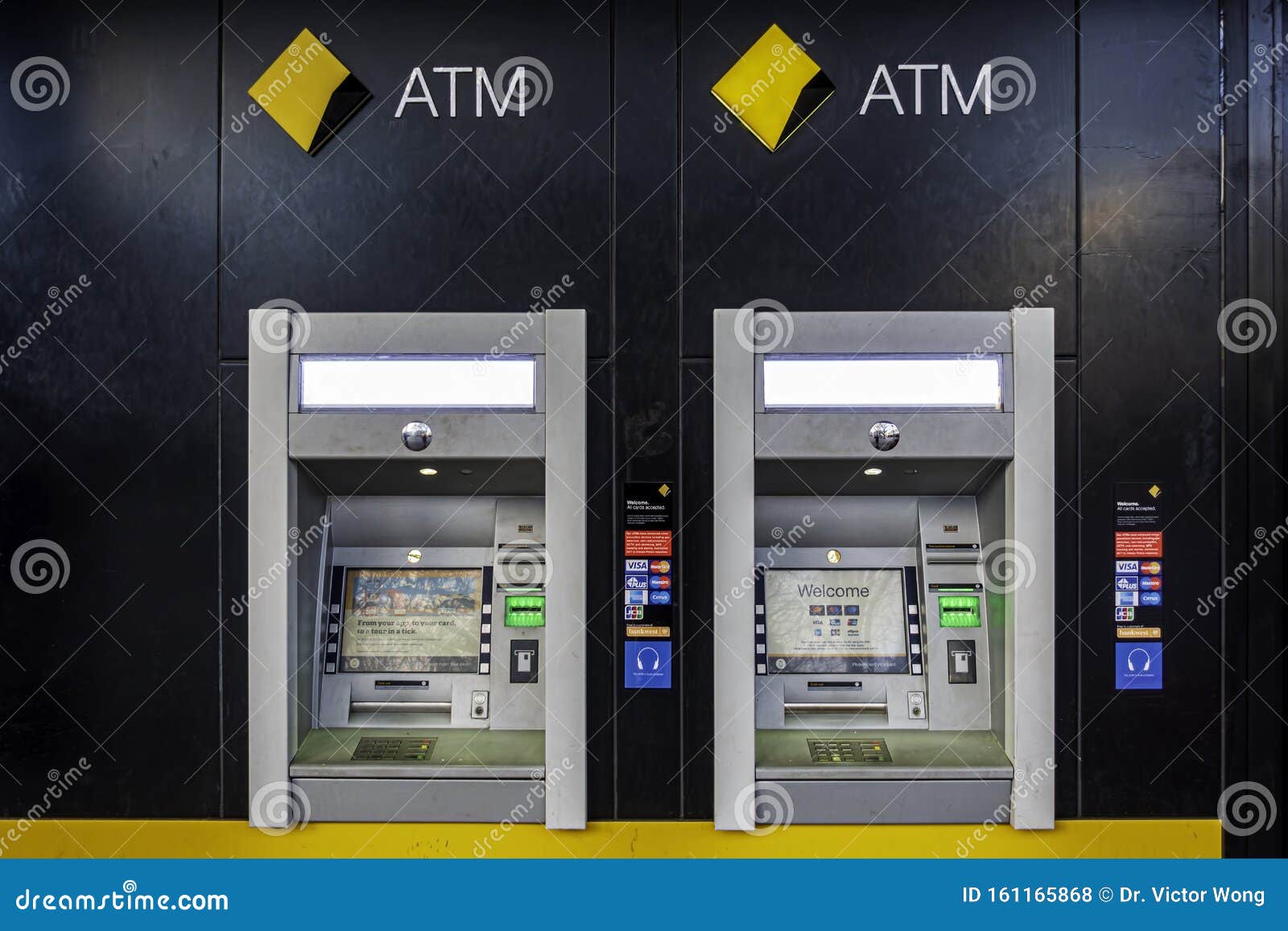 Twin Automatic Teller Machine ATM Booths of the Commonwealth Bank of ... Twin Automatic Teller Machine ATM Booths of the Commonwealth Bank of ...