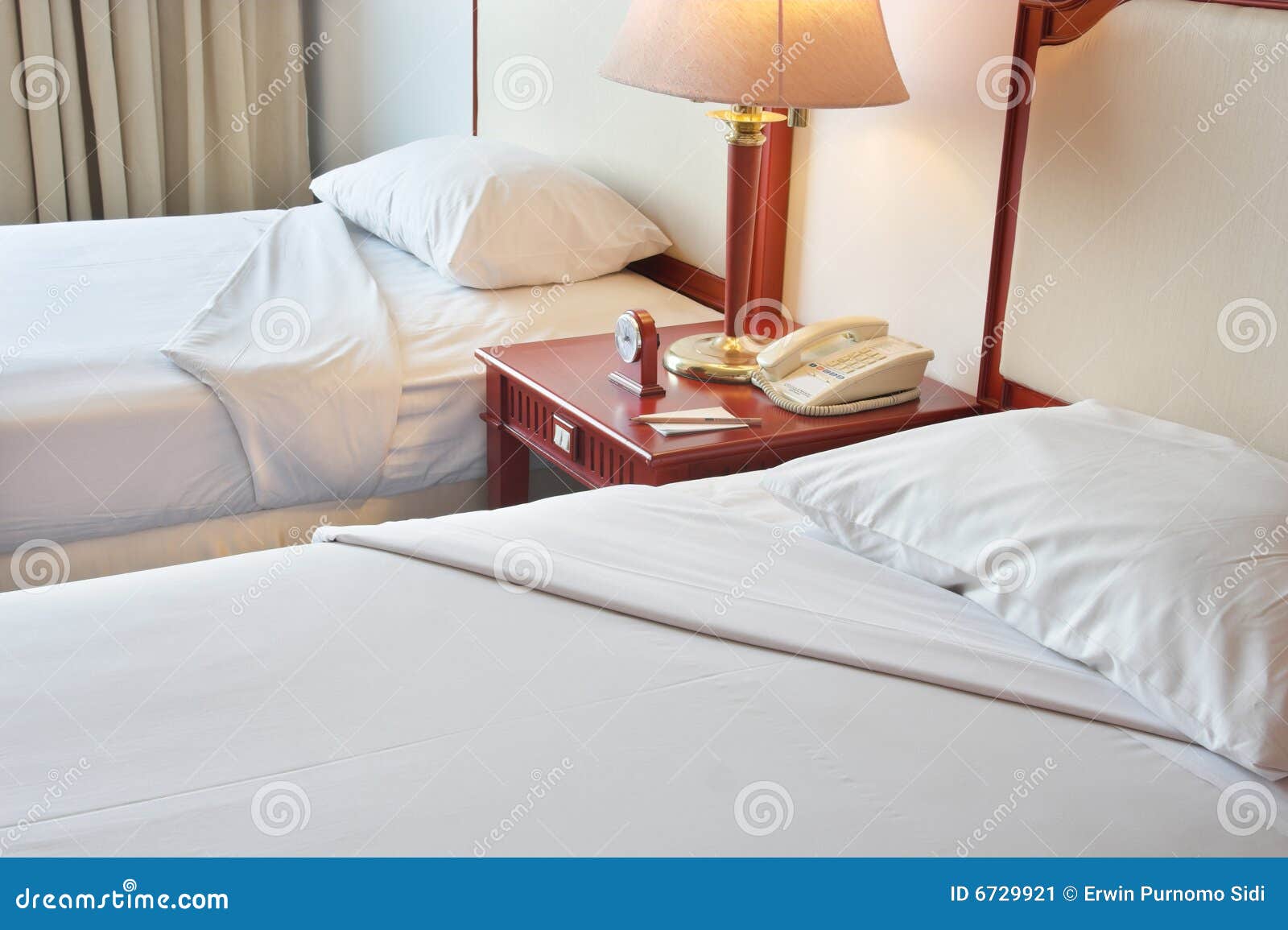 Twin Bed stock image. Image of five, accommodation, twin - 6729921