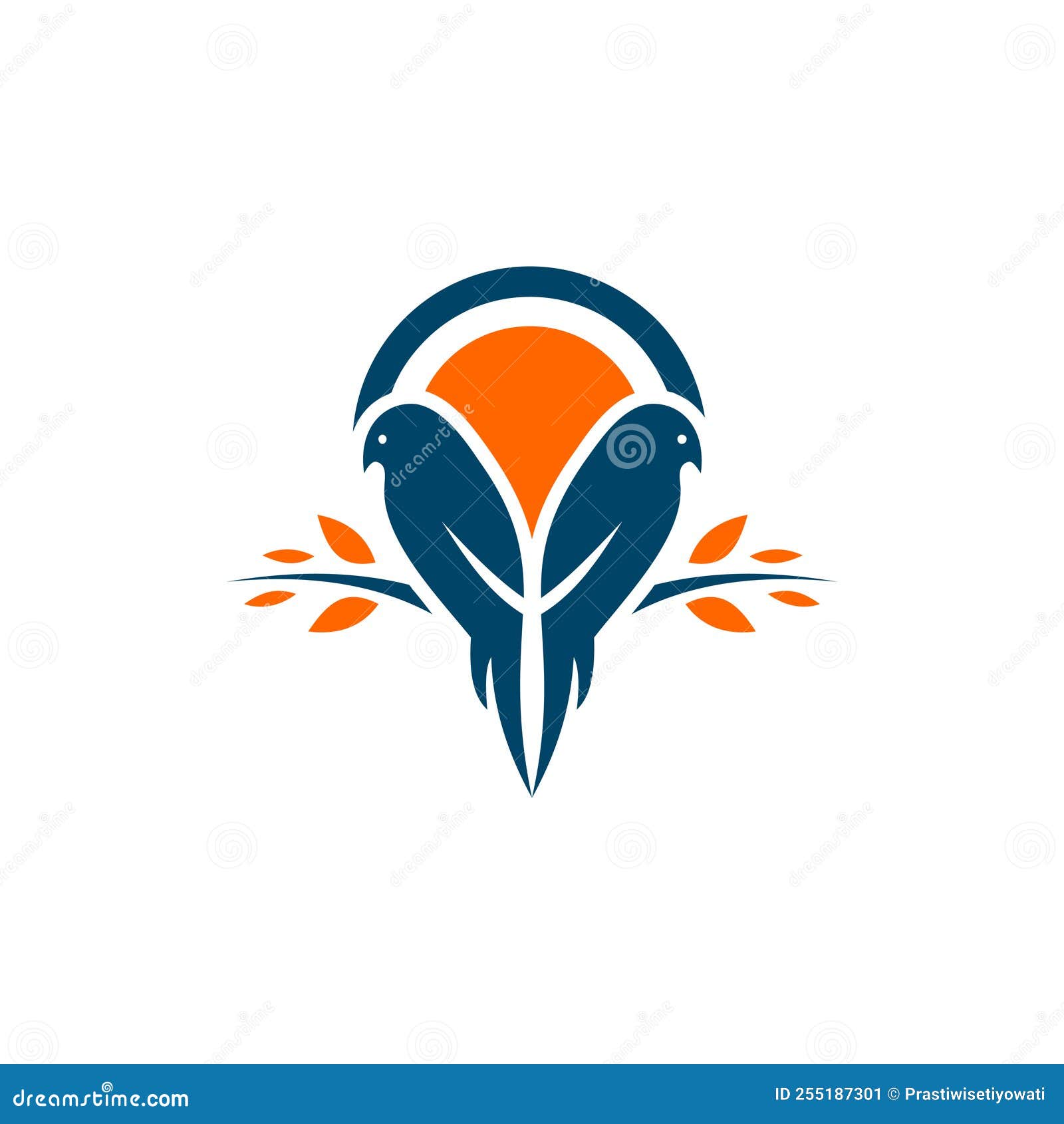 Twin bird logo icon stock vector. Illustration of element - 255187301