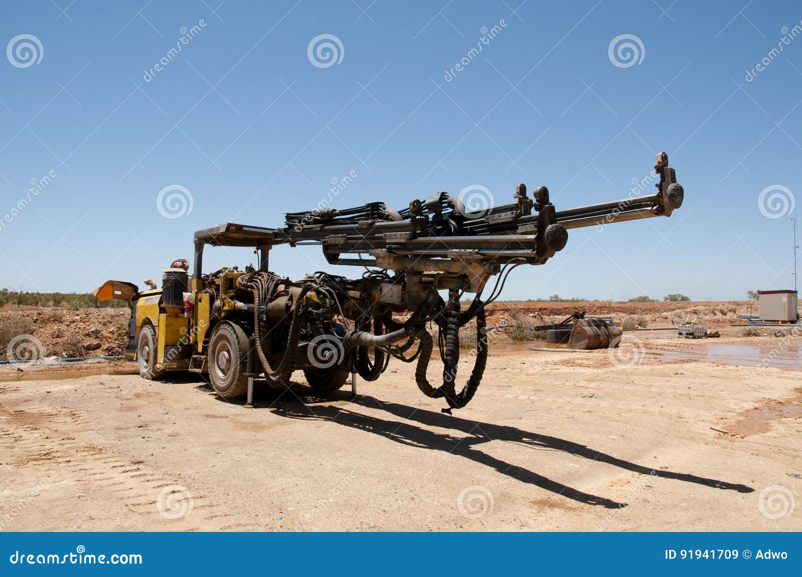 Twin Boom Drill Jumbo stock image. Image of machinery - 91941709