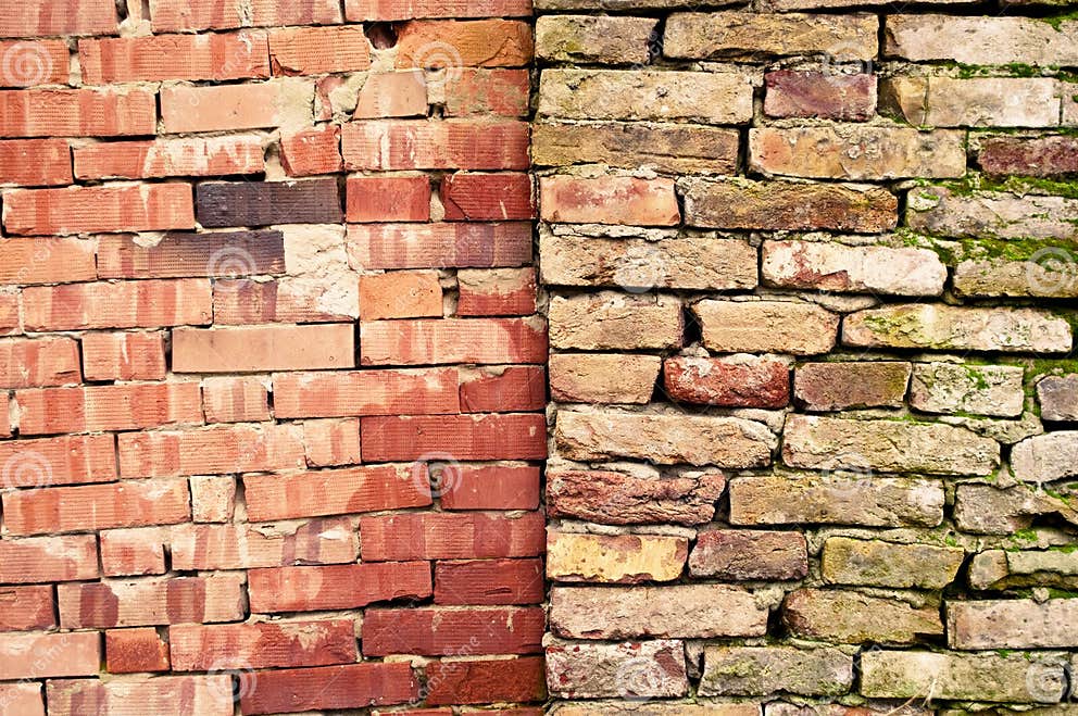 Twin brick walls stock image. Image of connected, wall - 12587673