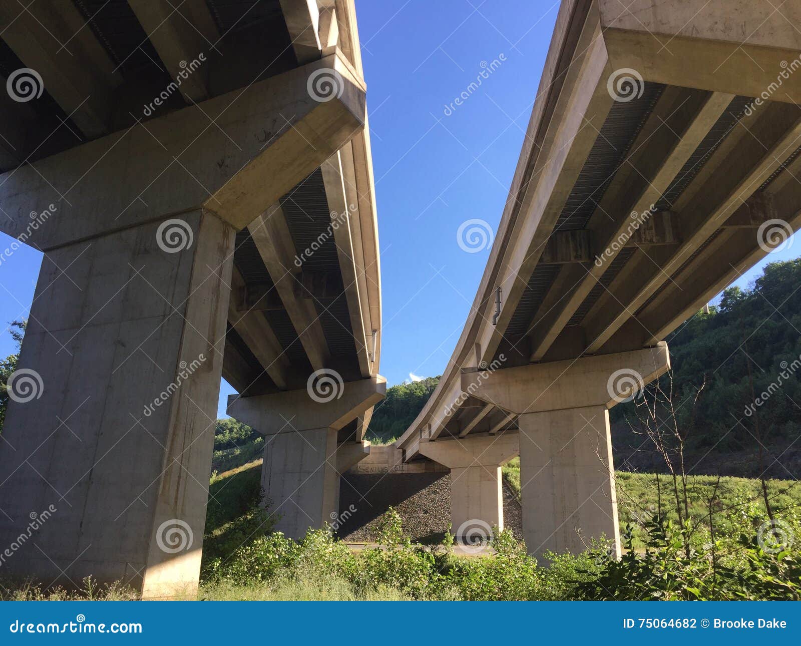 Twin Bridges stock photo. Image of bridges, overpasses - 75064682