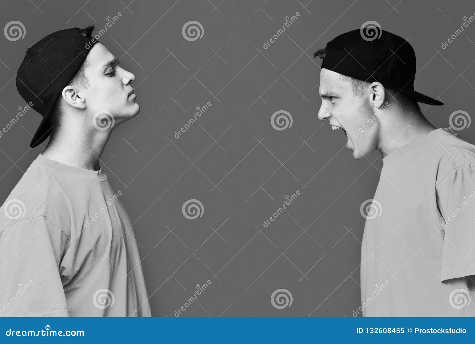 Twin Brothers Having Quarrel with Each Other Stock Image - Image of ...