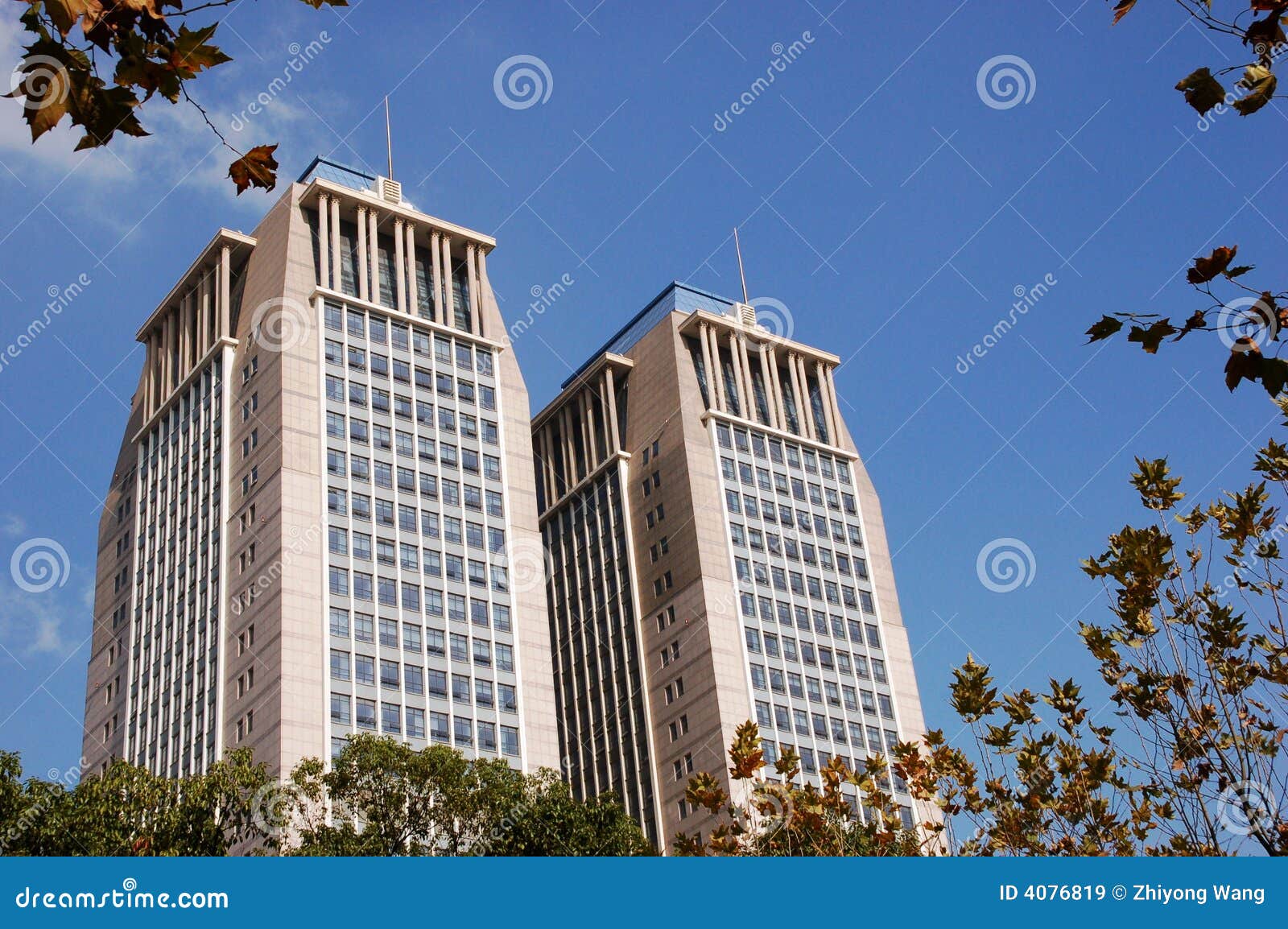 Twin building stock image. Image of building, architechure - 4076819