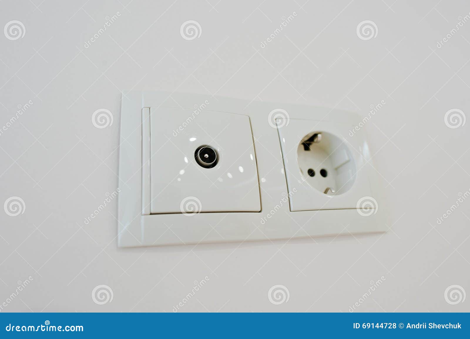 Socket Faceplate Without Frame. Two Ready-made Sockets And One Hole For ...