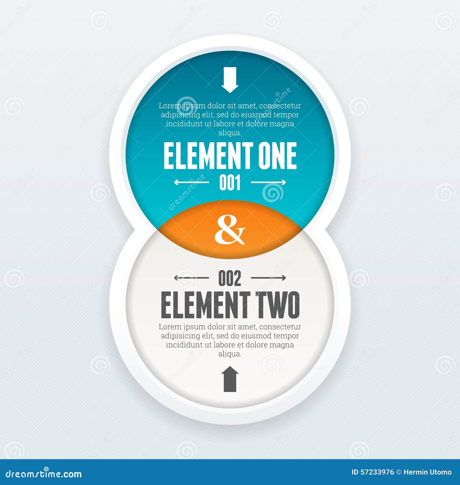 Twin Element Infographic stock vector. Illustration of factor - 57233976