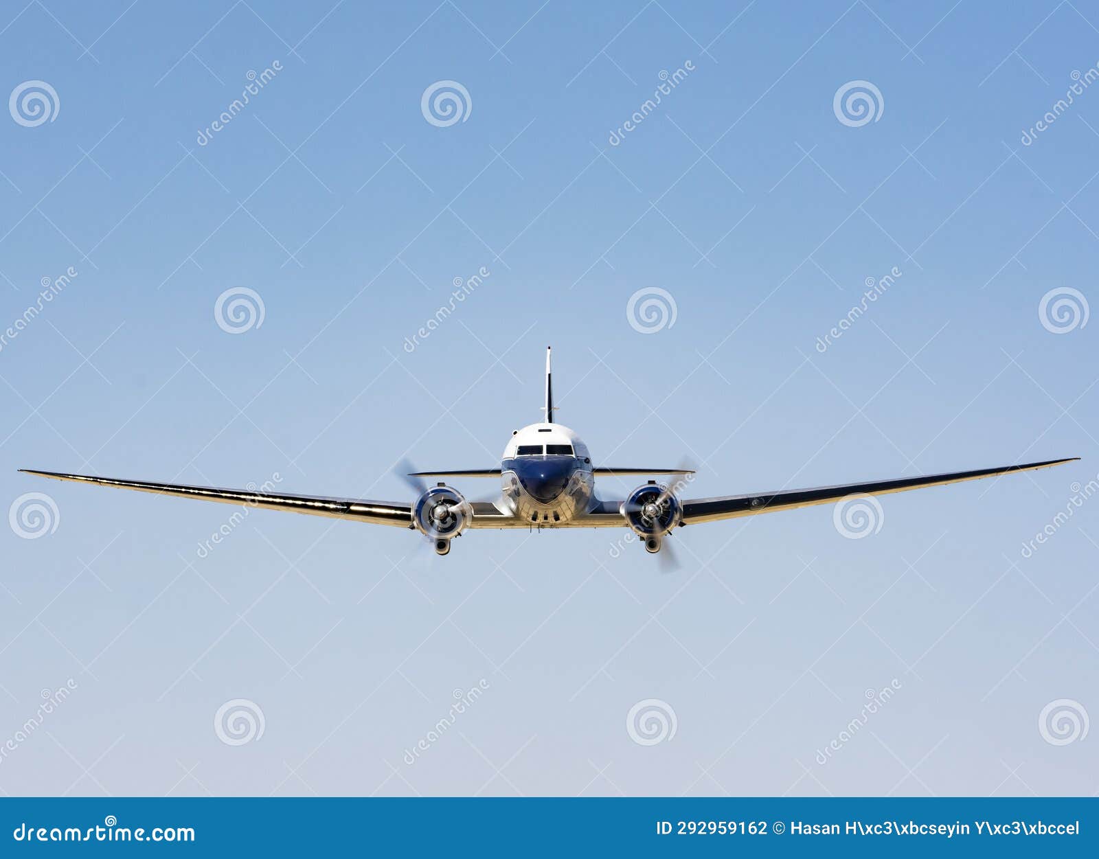 Twin Engine Airplane, Retro, Vintage Old Airplane Stock Photo - Image ...