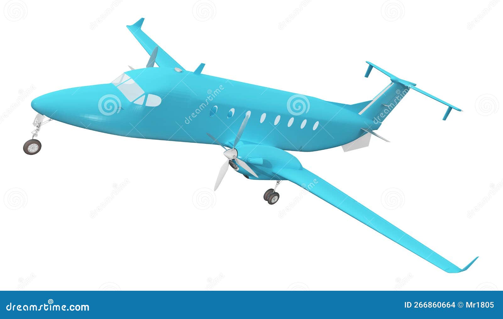 Turboprop Airliner (1957). Top, Side, Front View. Vintage Airplane ...