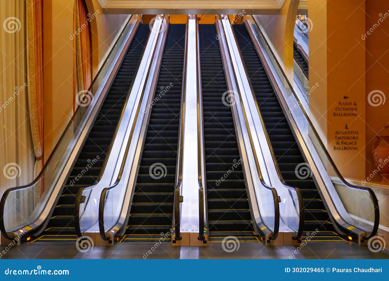 Grand Escalators of a Luxury Hotel, Leading To Ballrooms with ...