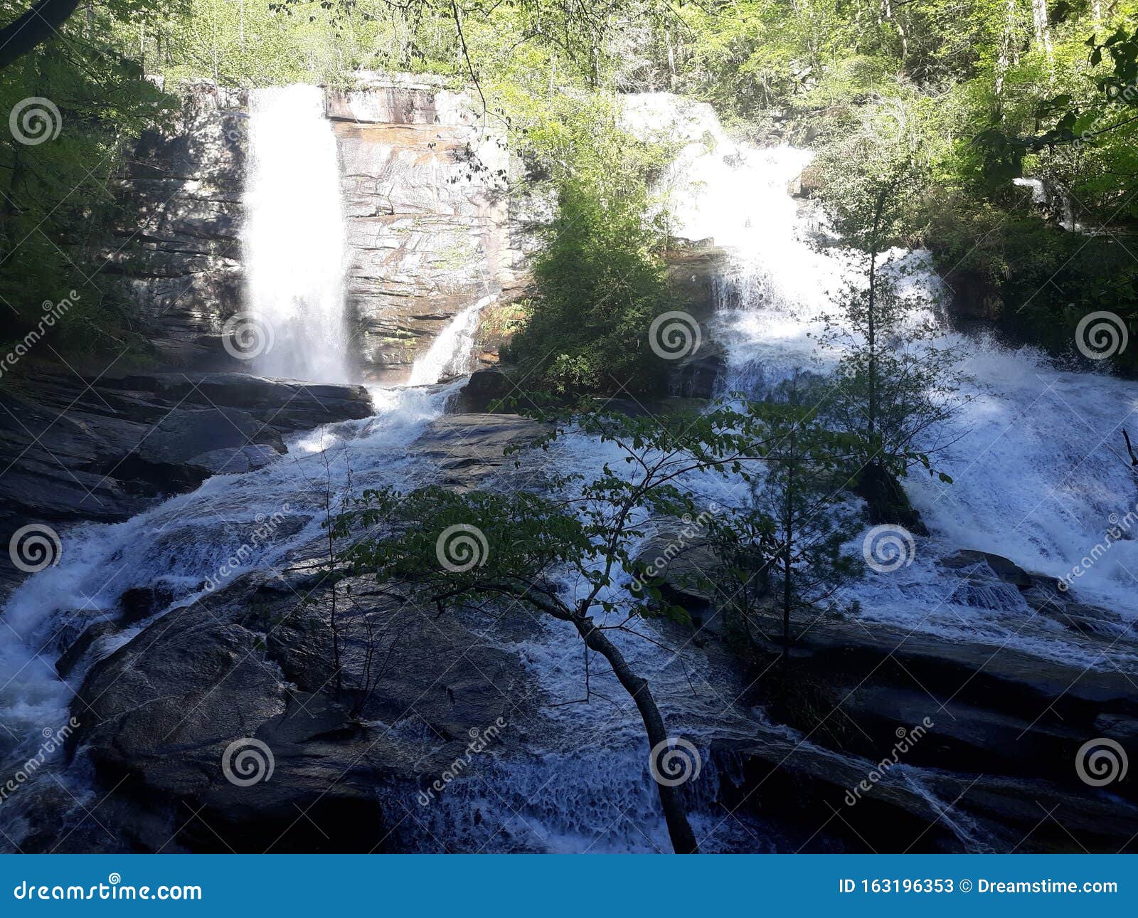 Twin Falls Mountains in South Carolina Stock Image - Image of mountains ...
