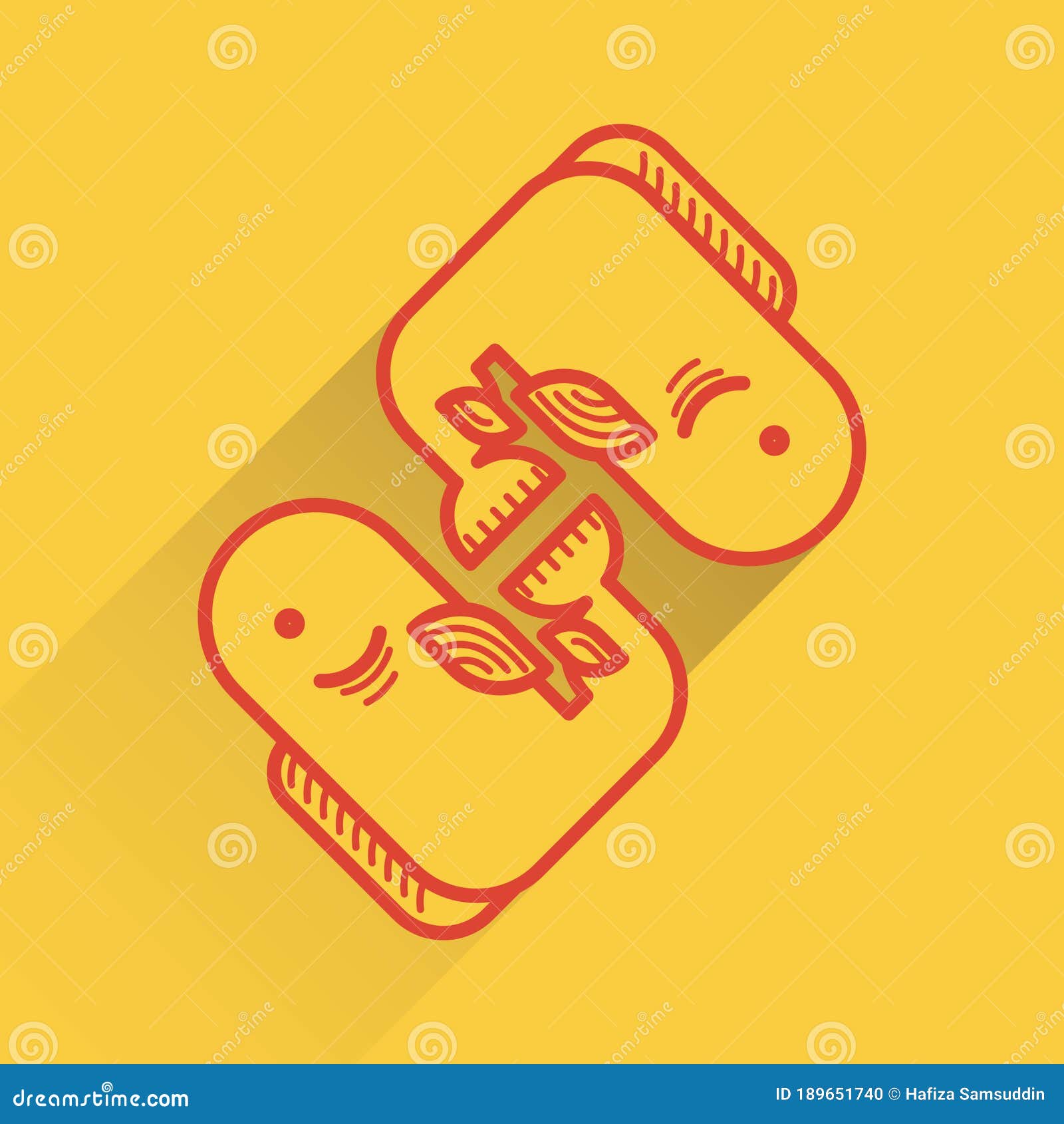 Twin Fishes. Vector Illustration Decorative Design Stock Vector ...