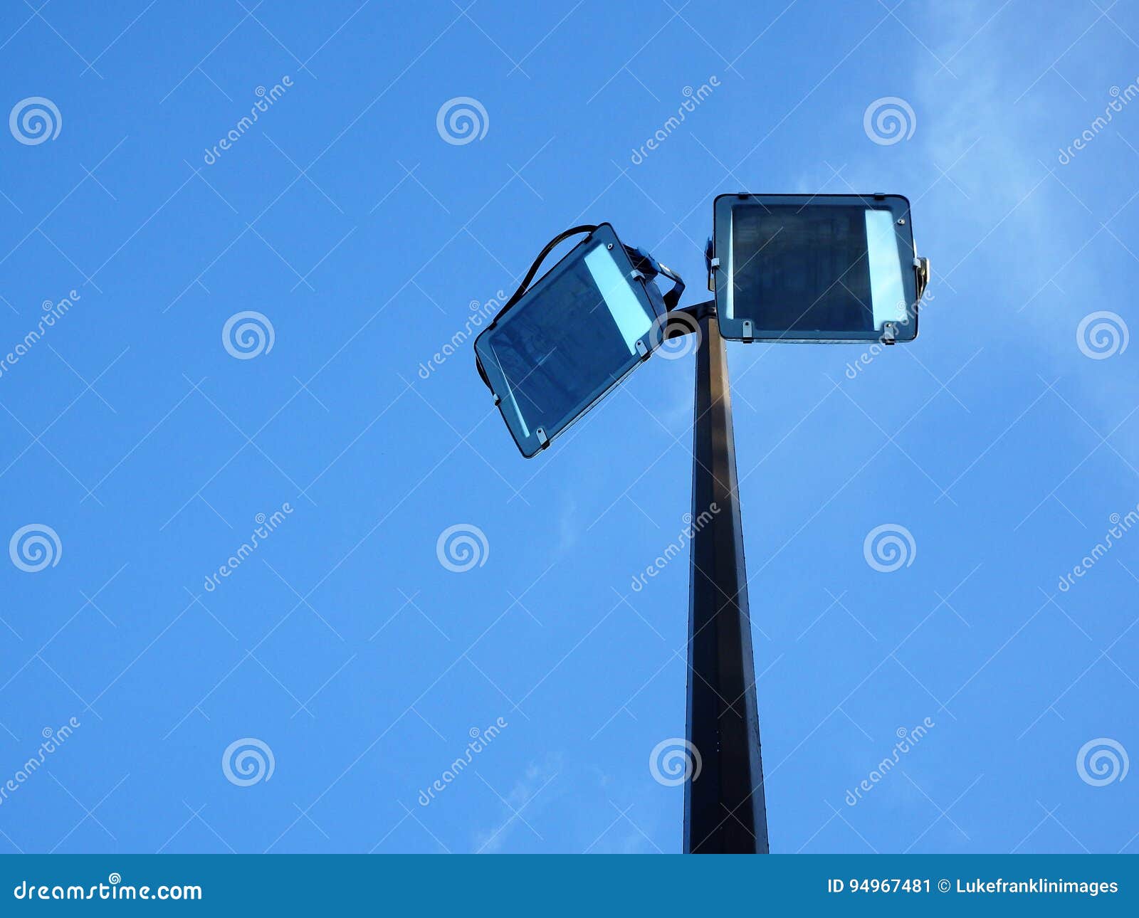 Twin halogen street lights stock image. Image of closeup - 94967481