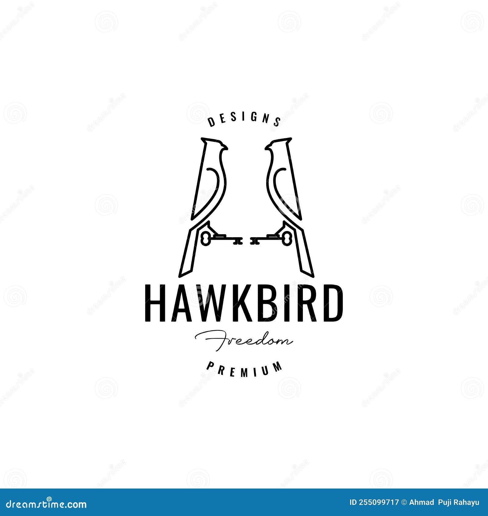 Twin hawk bird logo design stock vector. Illustration of flying - 255099717