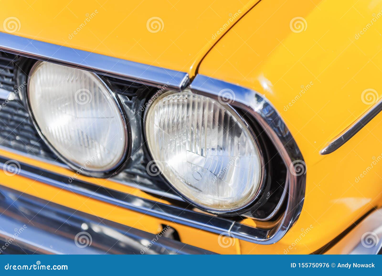 Twin Headlights at the Youngtimer Stock Photo - Image of diffuser ...