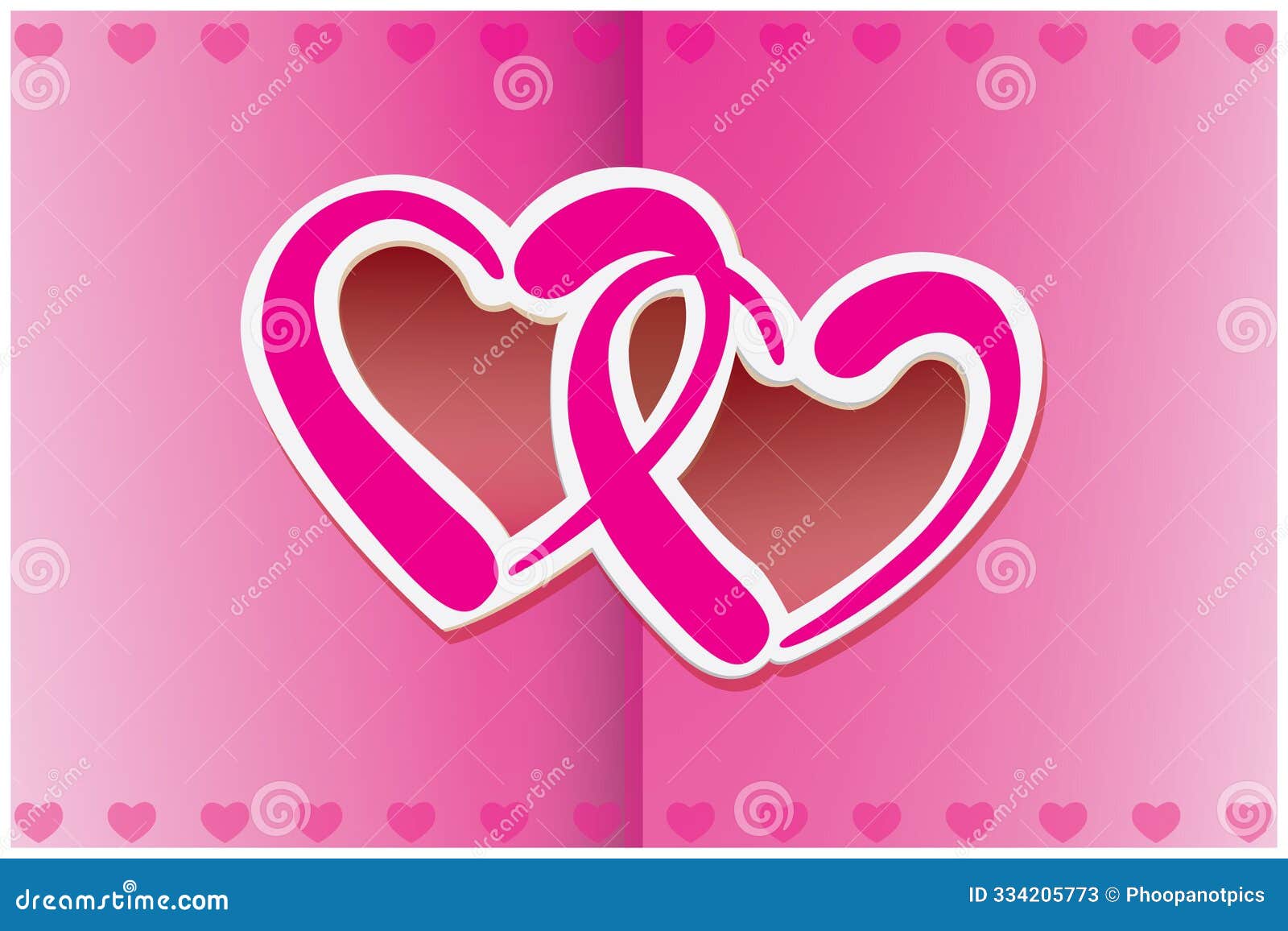 Twin Heard on Pink Gard Background Vector Design Stock Vector ...