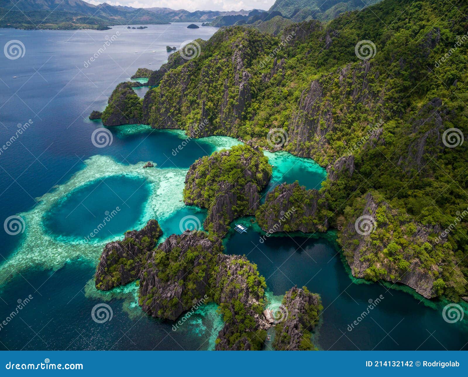 Aerial View of Twin Lagoon in Coron Island, Palawan, Philippines Stock ...