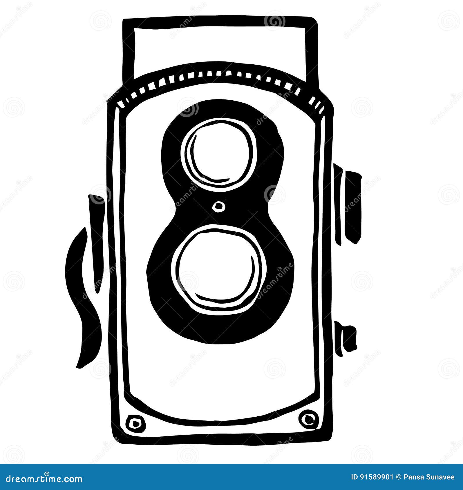 Twin lens reflex camera stock vector. Illustration of large - 91589901