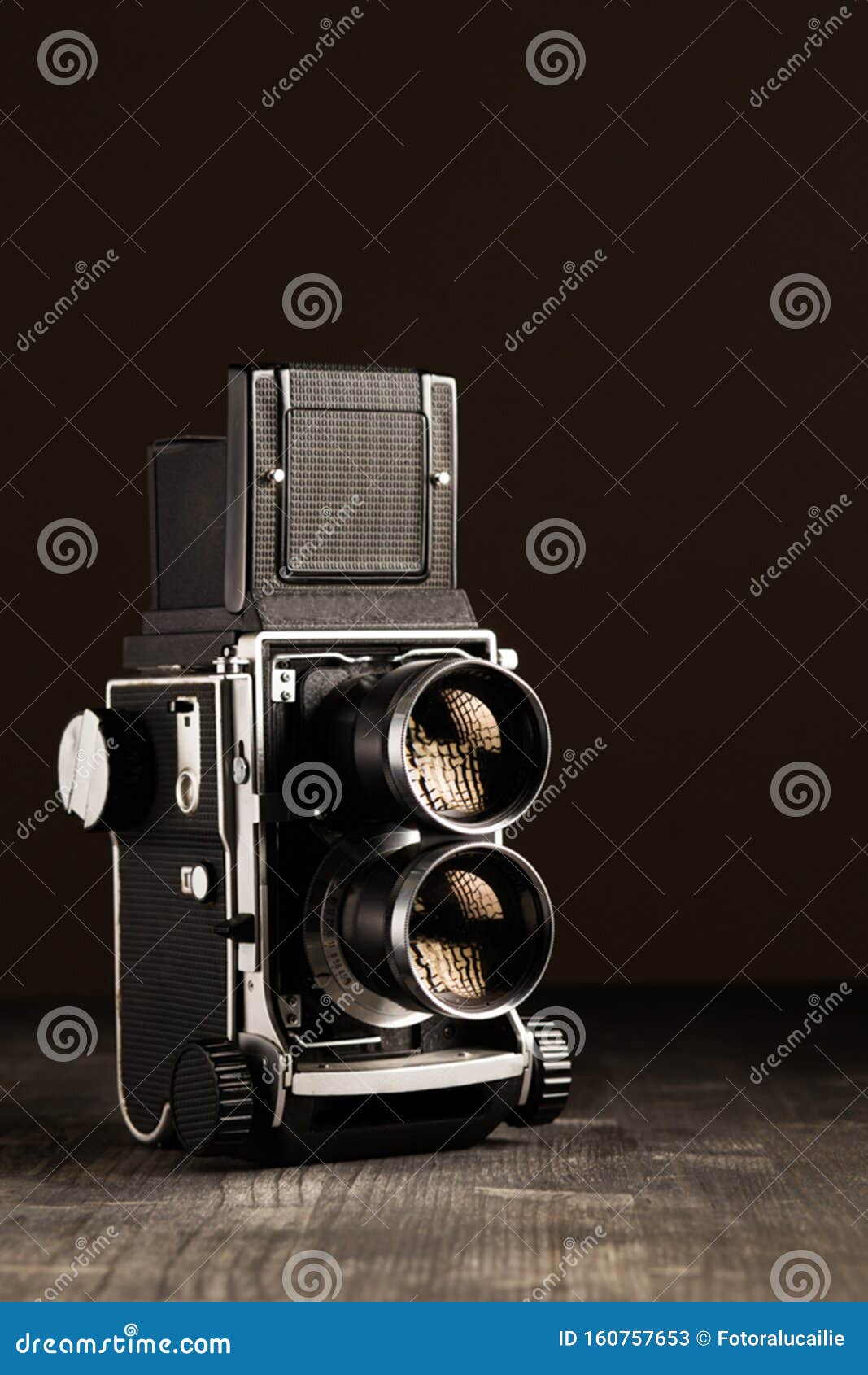 Twin Lens Reflex Camera. Vintage Camera Stock Image - Image of front ...