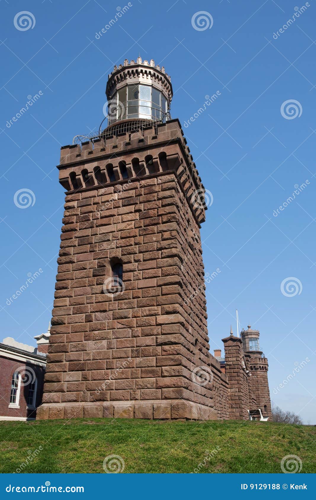 Twin Lights: South Tower, Side View Stock Photo - Image of lighthouse ...