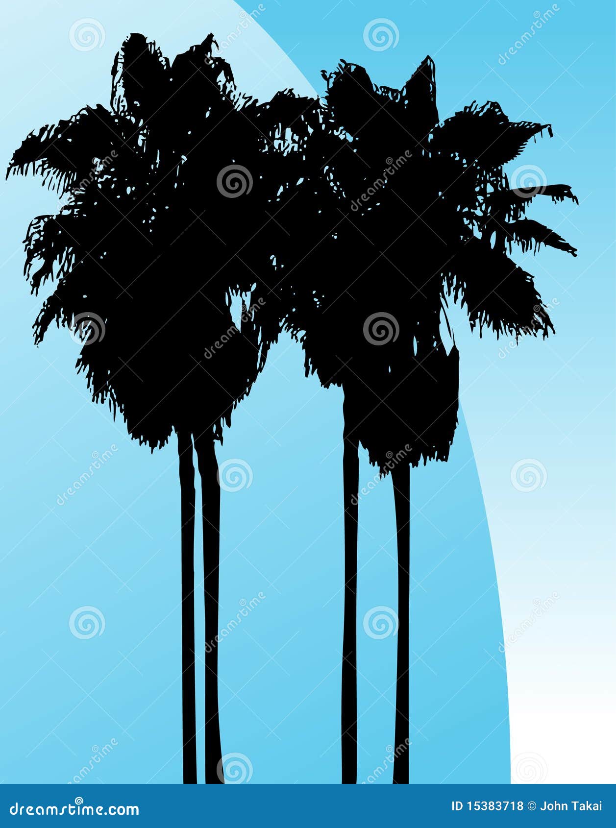 Twin Palm Trees stock vector. Illustration of tropical - 15383718