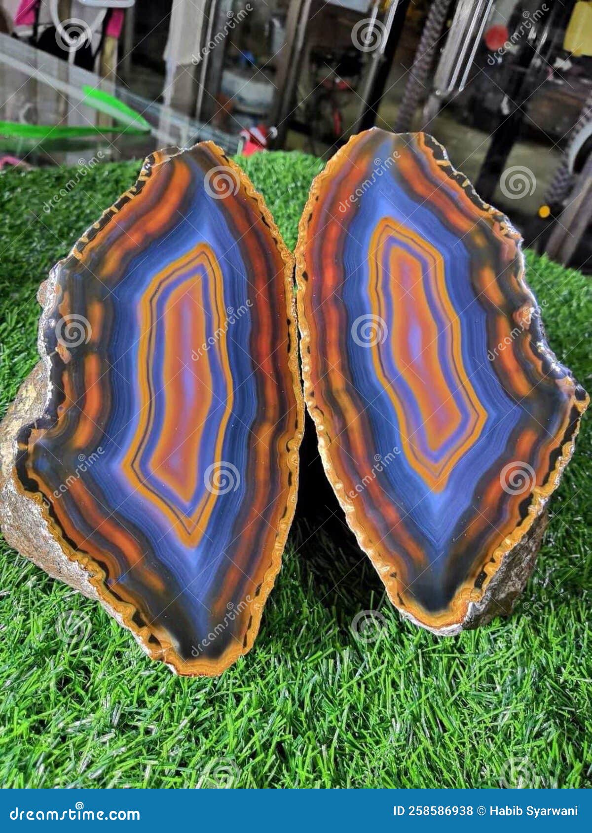 Twin Pieces Colorful Agate Stone Stock Photo - Image of pieces, stone ...