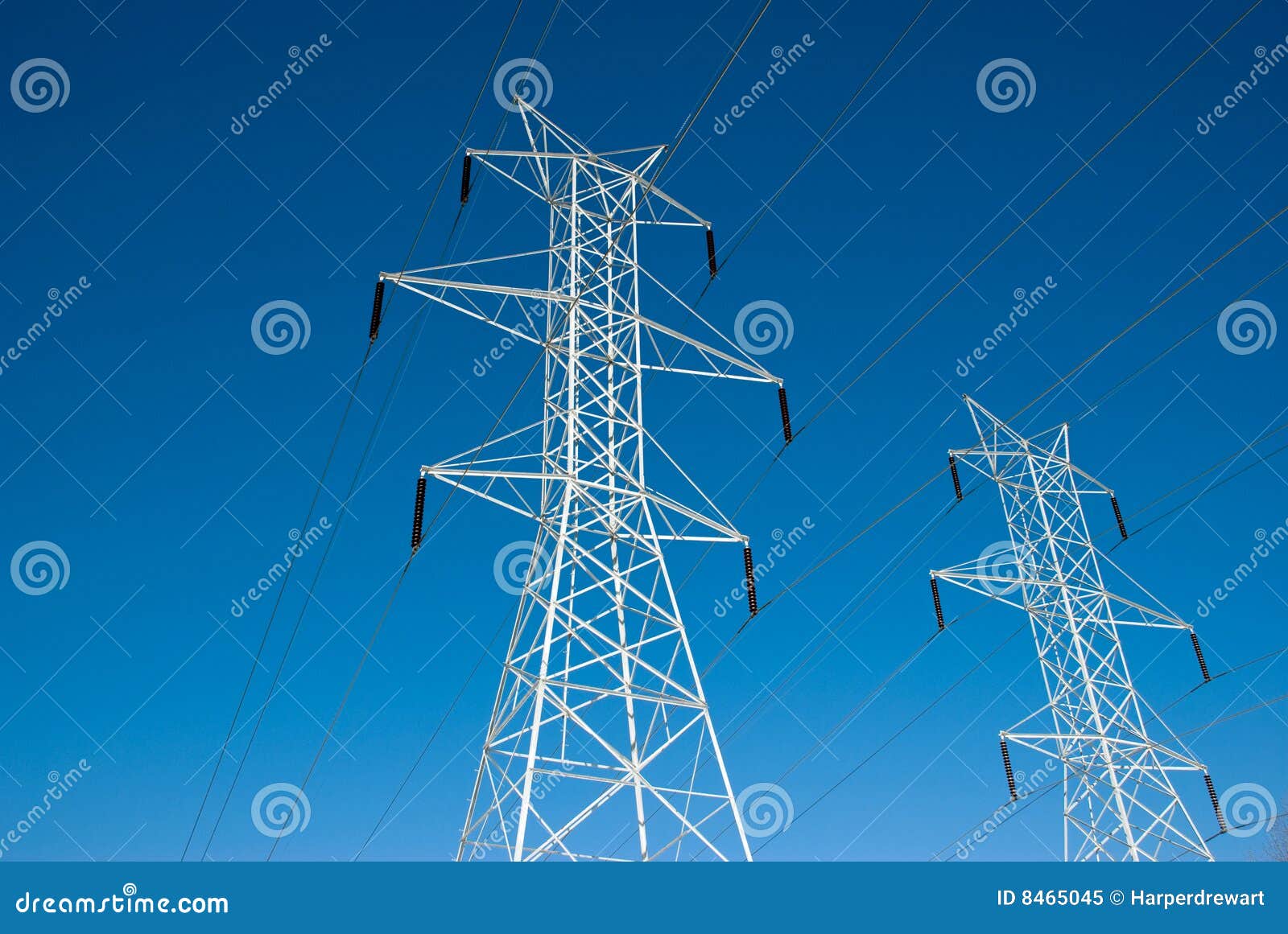 Twin Power Line Towers stock image. Image of single, electricity - 8465045