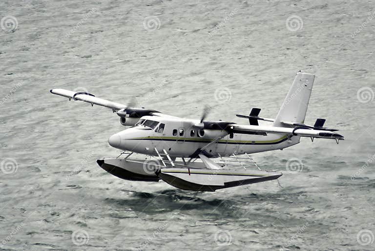 Twin Propeller Engine Hydroplan Taking Off Stock Photo - Image of ...