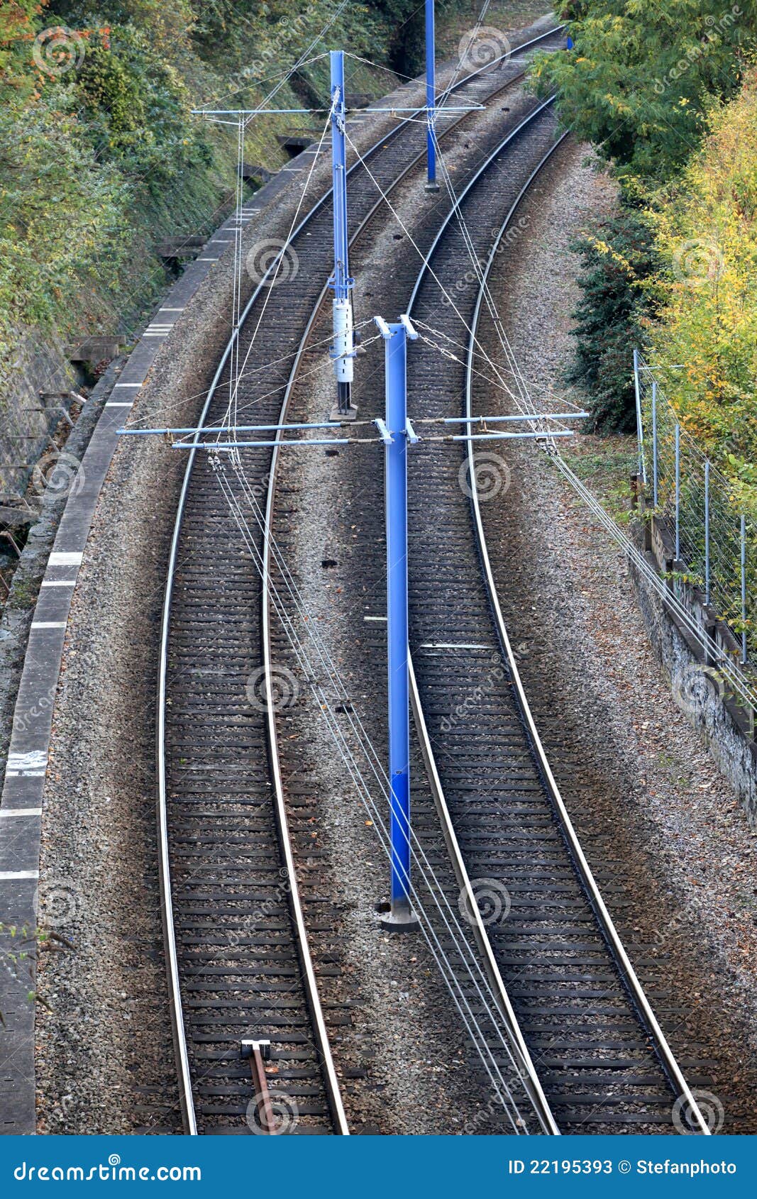 Twin railroad tracks stock image. Image of high, rail - 22195393