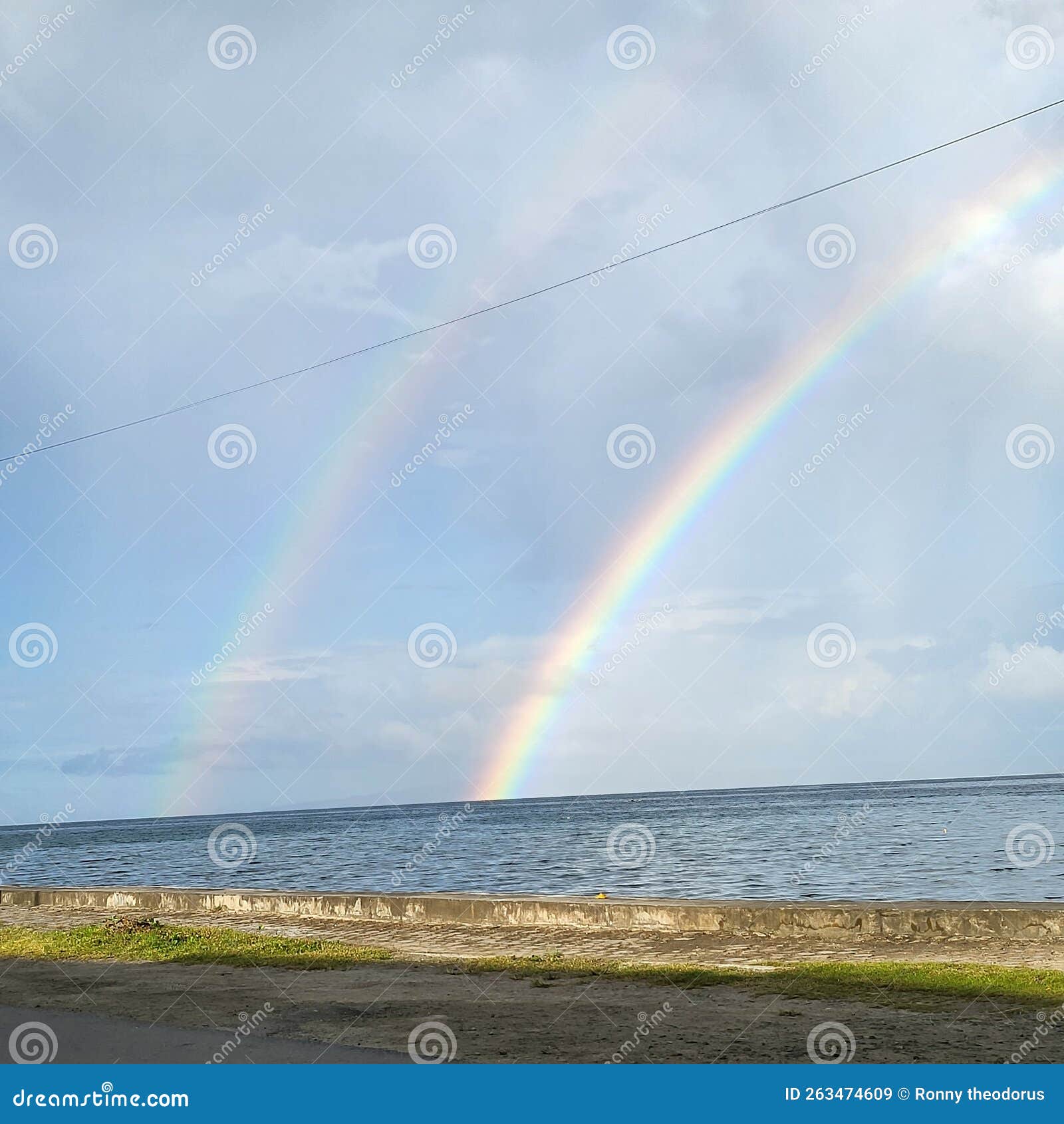 Twin Rainbow at Labuha Beach, Bacan, South Halmahera Stock Image ...