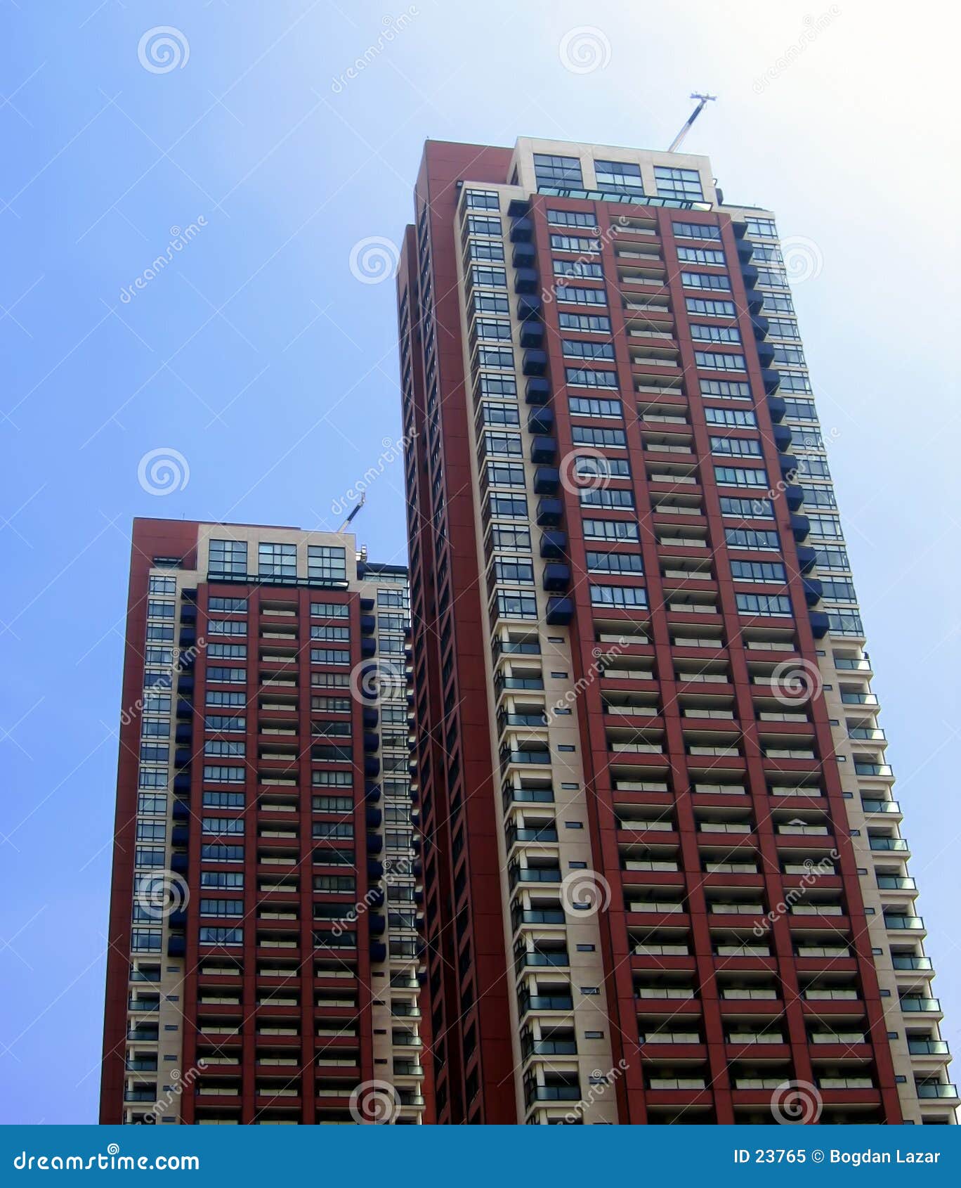 Twin Residential Skycrapers Stock Image - Image of arhitecture ...