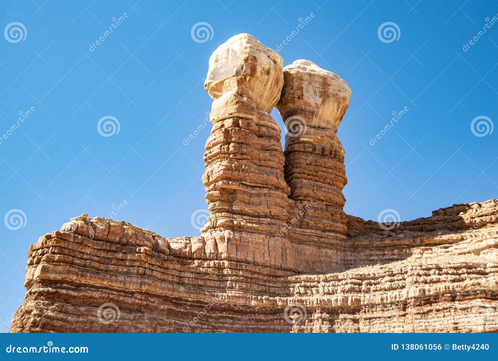 The Twin Rocks of Arches National Park. Stock Photo - Image of dirt ...