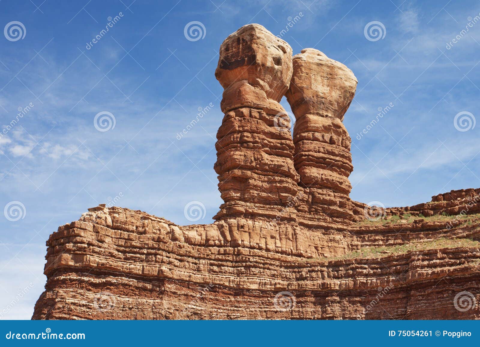 Twin Rocks in Bluff, Utah stock image. Image of nature - 75054261