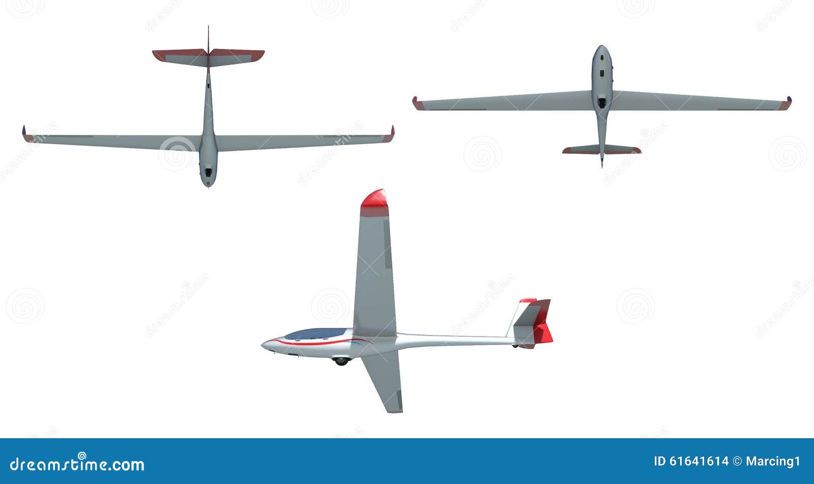 Twin Seater Glider Render Set Stock Illustration - Illustration of view ...