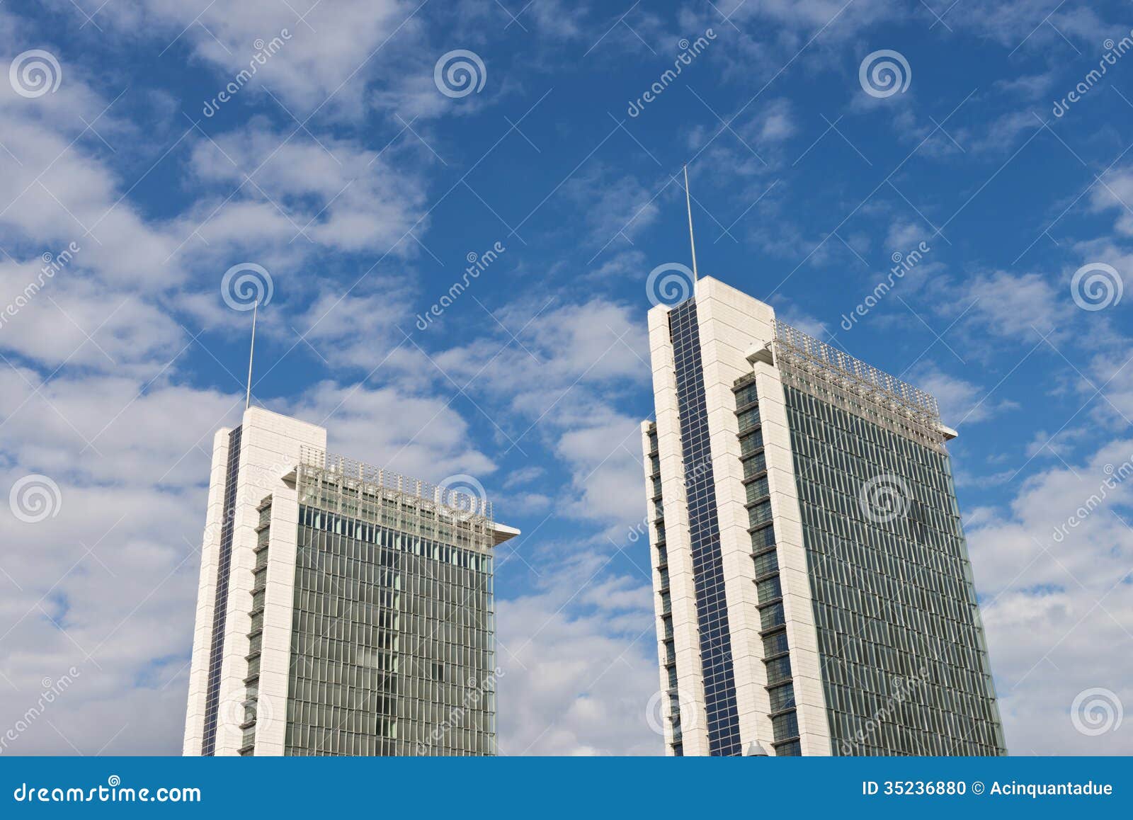 Twin Skyscrapers stock photo. Image of design, tower - 35236880