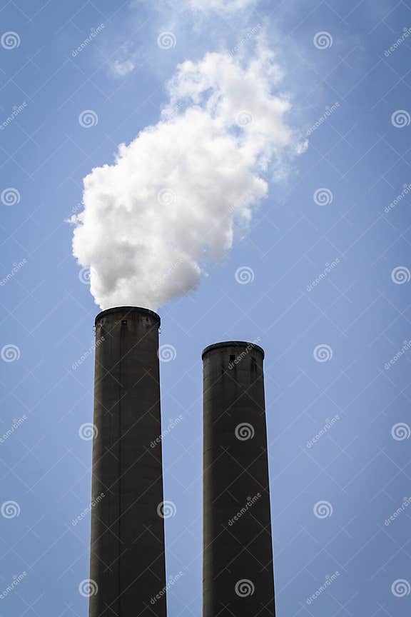 Twin Smoke Stacks stock image. Image of industry, fuel - 41187803